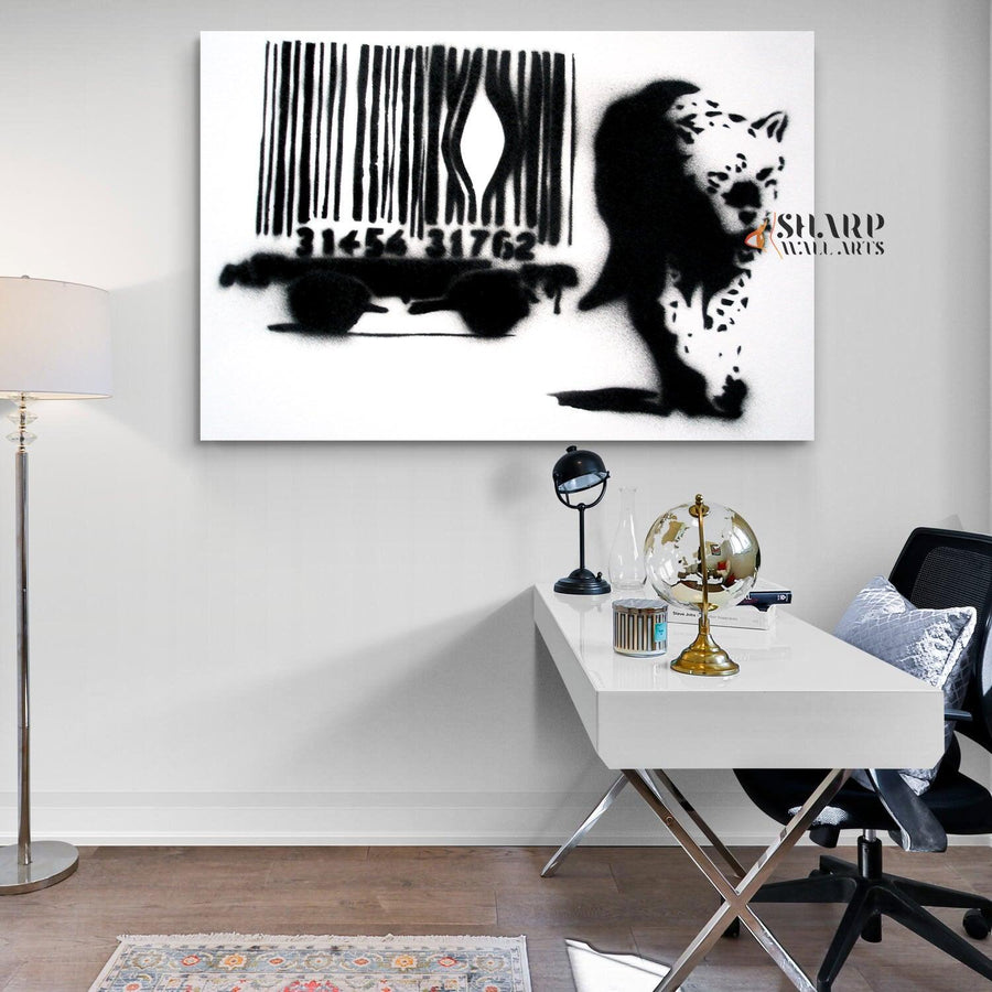 Banksy - Barcode Leopard Wall Art Canvas – SharpWallArts