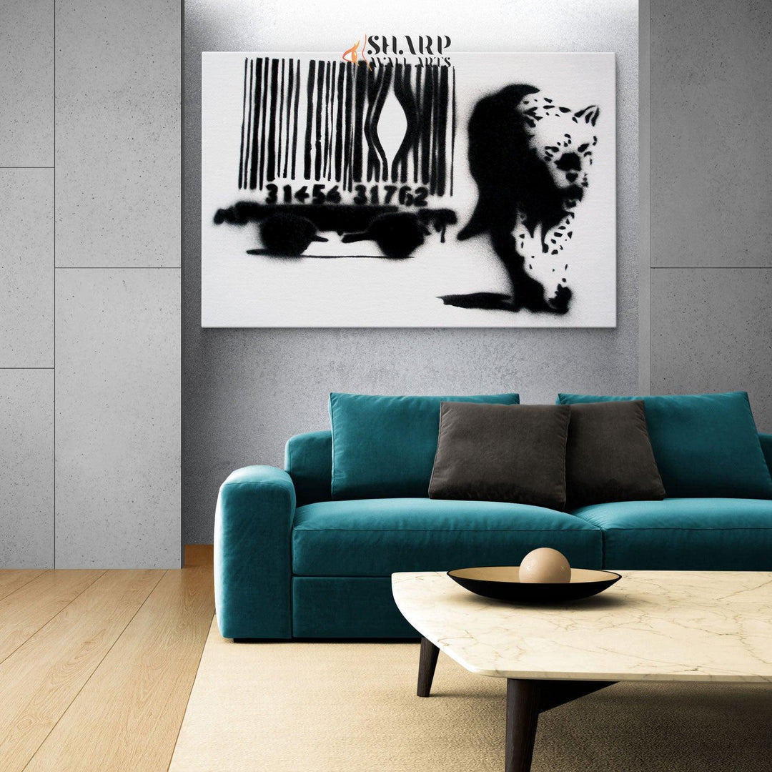 Banksy - Barcode Leopard Wall Art Canvas – SharpWallArts