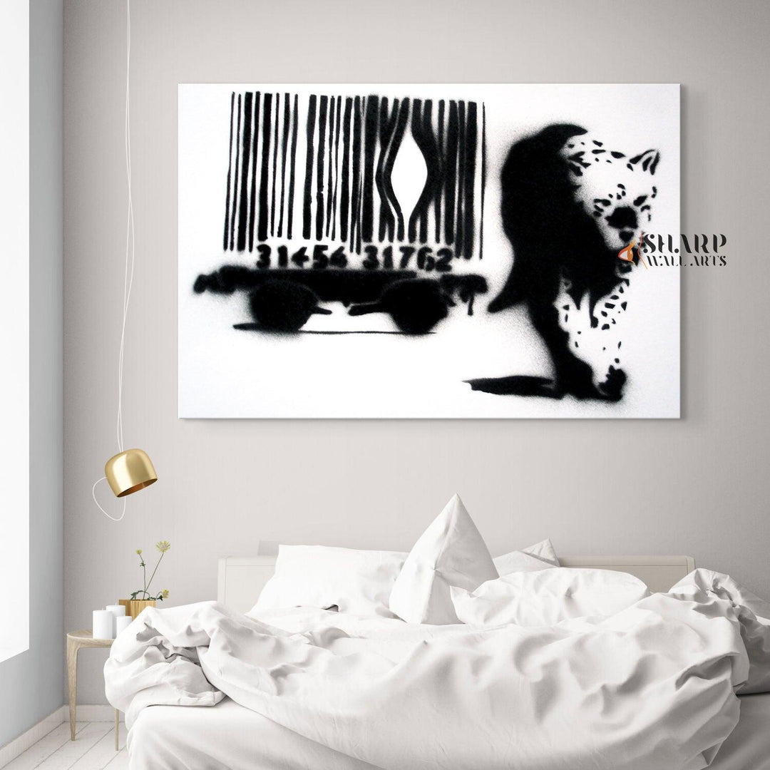 Banksy - Barcode Leopard Wall Art Canvas – SharpWallArts