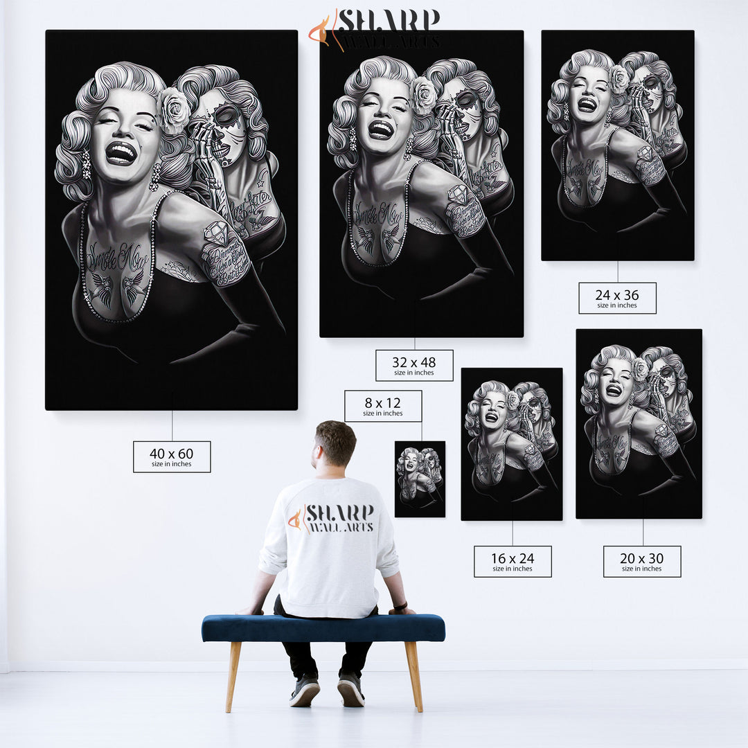 Marilyn Monroe Smile Now Cry Later Canvas Wall Art – SharpWallArts