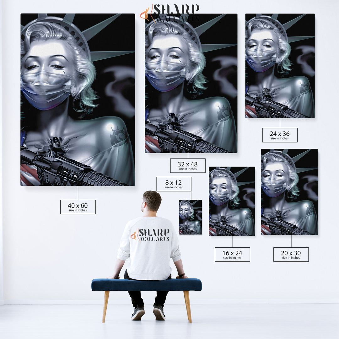 Marilyn Monroe Liberty Wall Art Canvas – SharpWallArts