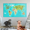 Kids World Map Canvas - Nursery Wall Art – SharpWallArts
